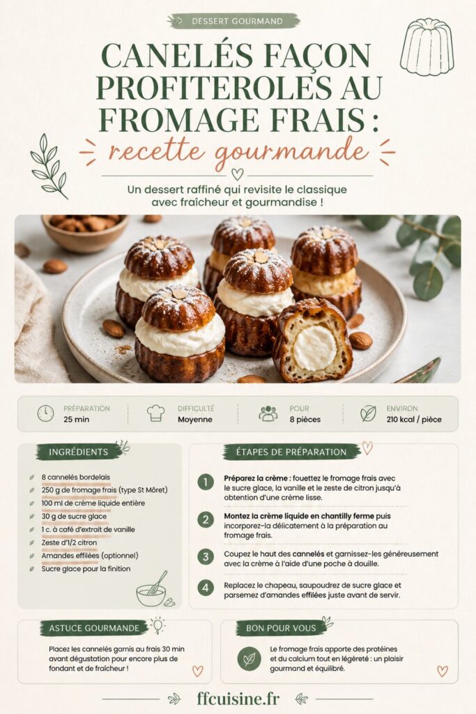 Cannelés façon profiteroles au fromage frais : recette gourmande